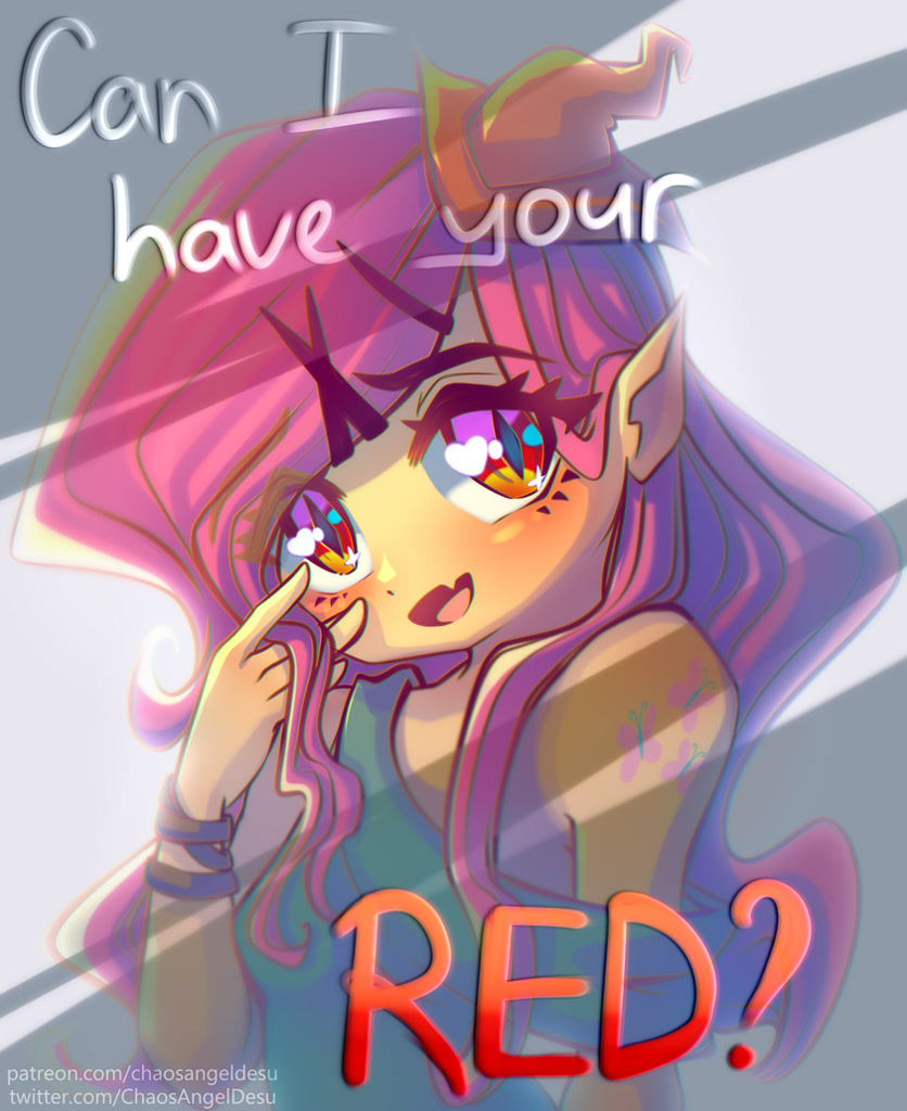 #2978274 - safe, artist:chaosangeldesu, fluttershy, bat pony, human ...