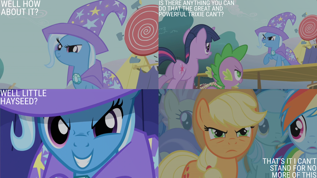 #2978321 - safe, edit, edited screencap, editor:quoterific, screencap, applejack, candy mane ...