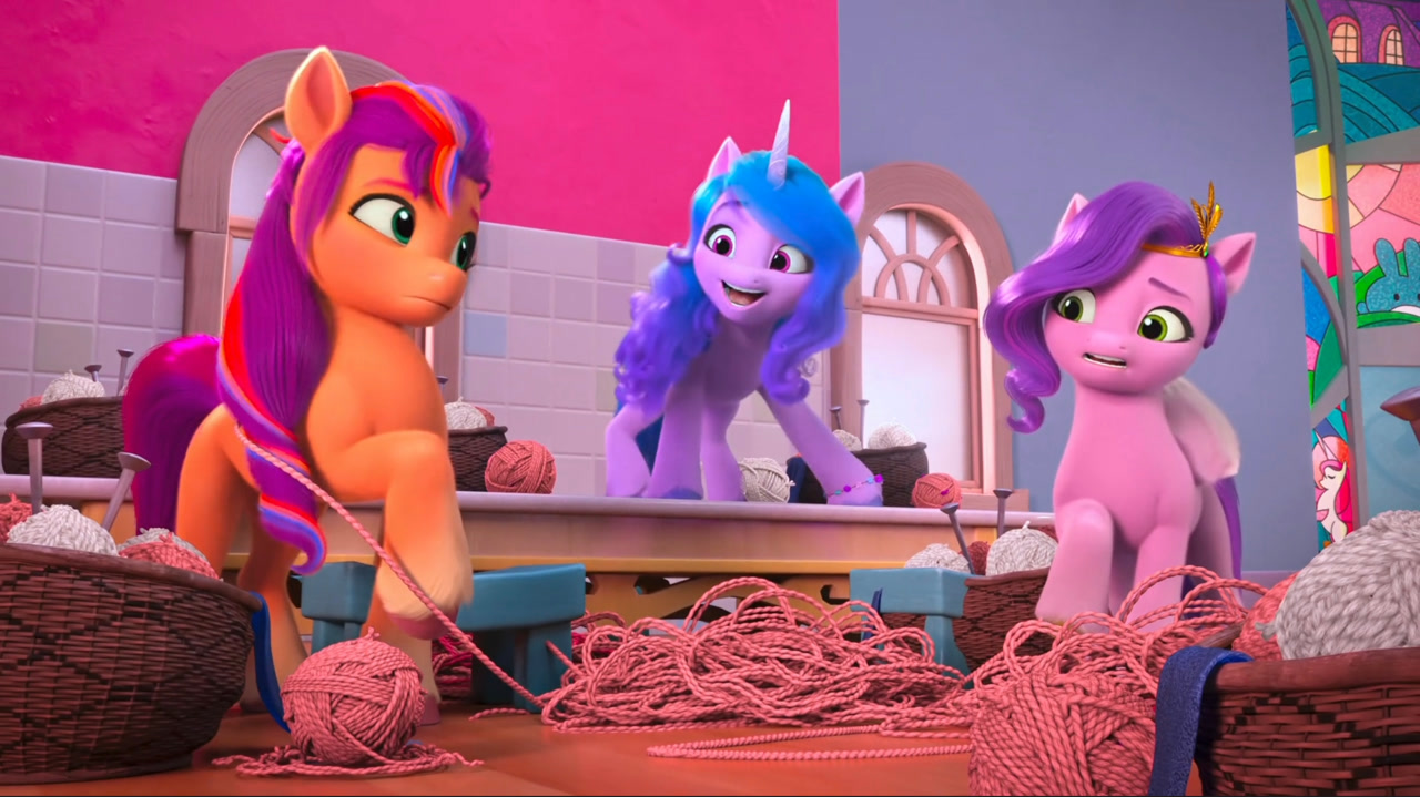 #2960726 - safe, screencap, izzy moonbow, pipp petals, sunny starscout ...