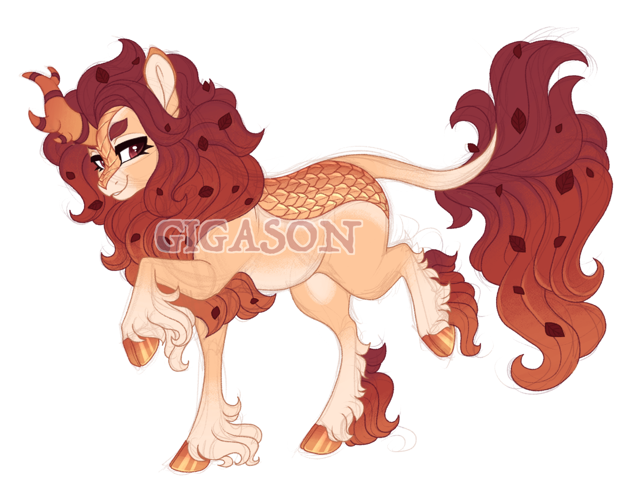 #2961337 - safe, artist:gigason, oc, oc only, oc:saffron, kirin, female ...