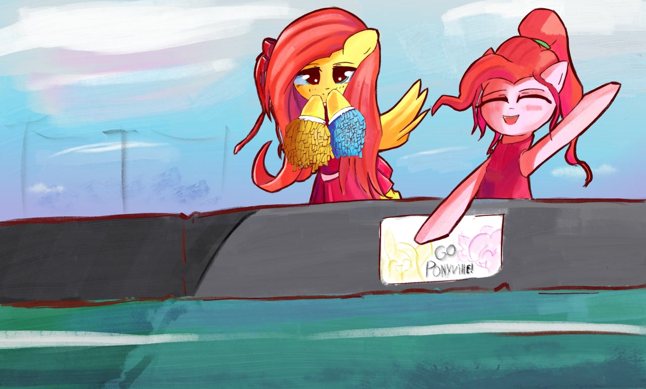 #2961962 - safe, artist:solid shrimp, fluttershy, pinkie pie, earth ...