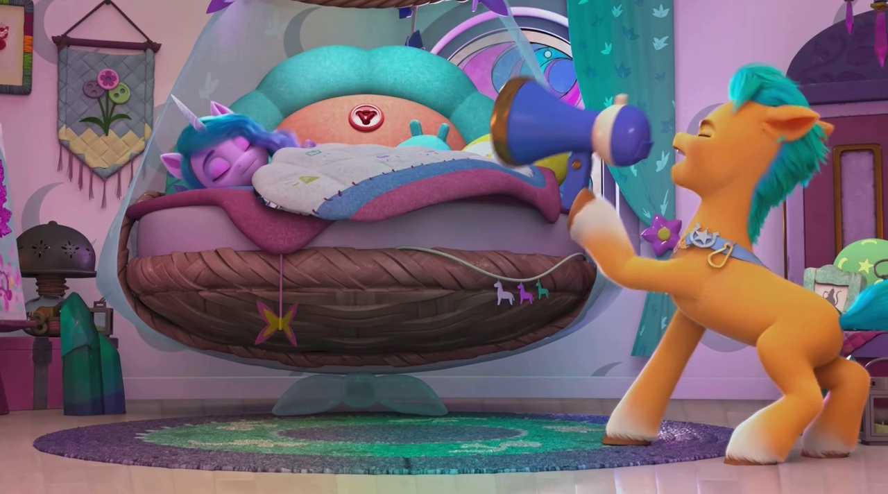 #2962672 - safe, screencap, hitch trailblazer, izzy moonbow, earth pony ...