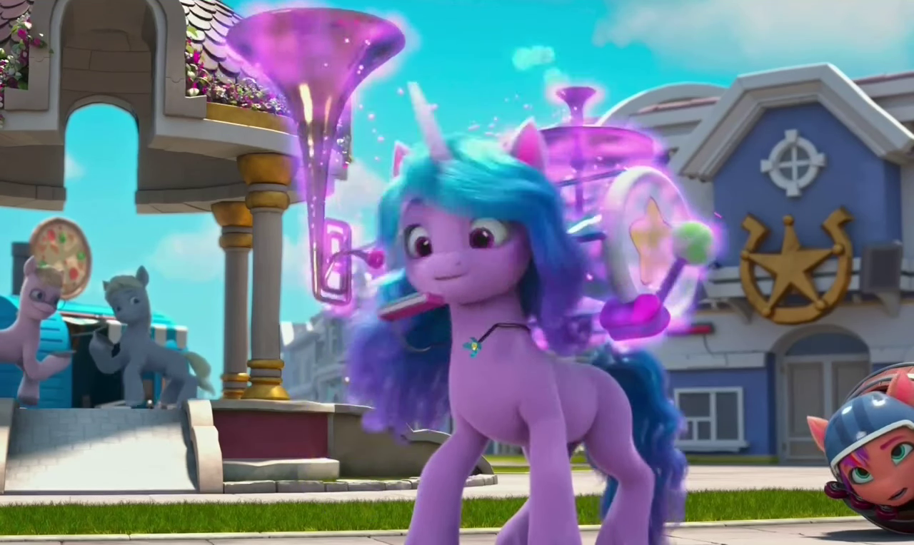 #2962972 - safe, screencap, izzy moonbow, sunny starscout, earth pony ...