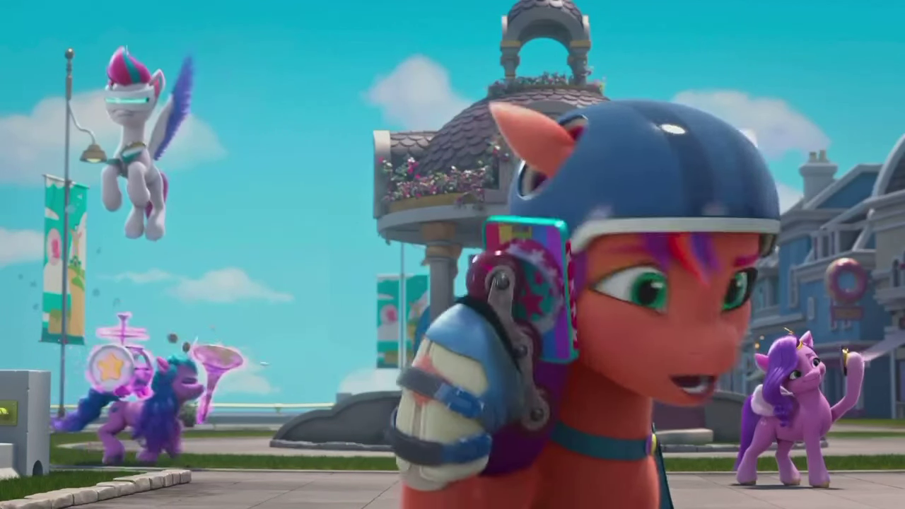 #2963040 - safe, screencap, hitch trailblazer, izzy moonbow, pipp ...