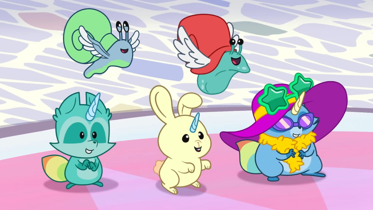 #2984861 - safe, screencap, bunnycorn, pegasnail, rabbit, raccoon ...