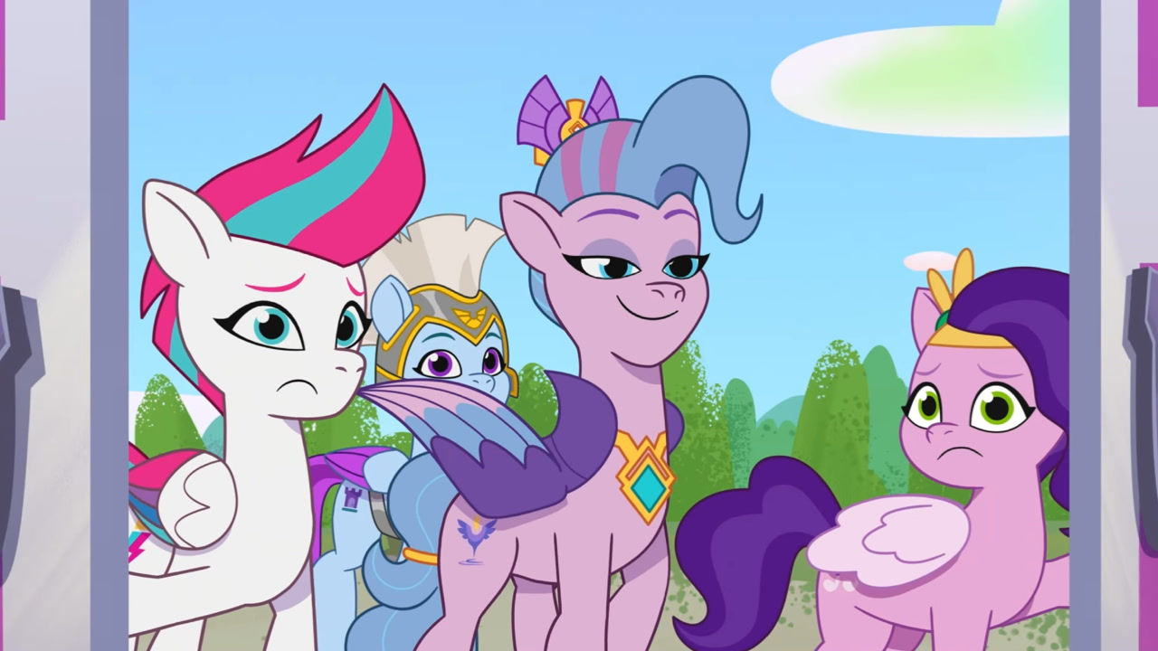 #2985500 - safe, screencap, pipp petals, queen haven, zipp storm, zoom zephyrwing, pegasus, pony ...