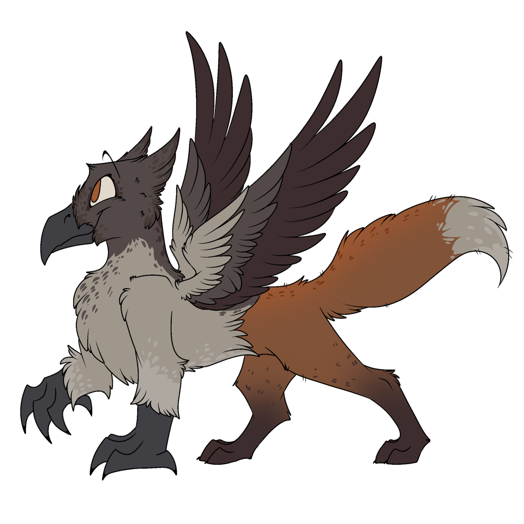 #2986990 - safe, artist:molars, oc, oc only, oc:keepers, bird, fox, griffon, magpie, character ...