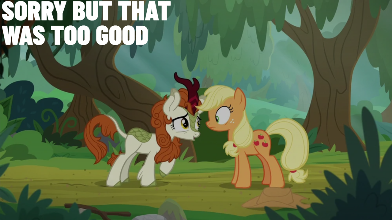#2989043 - safe, edit, edited screencap, editor:quoterific, screencap, applejack, autumn blaze ...