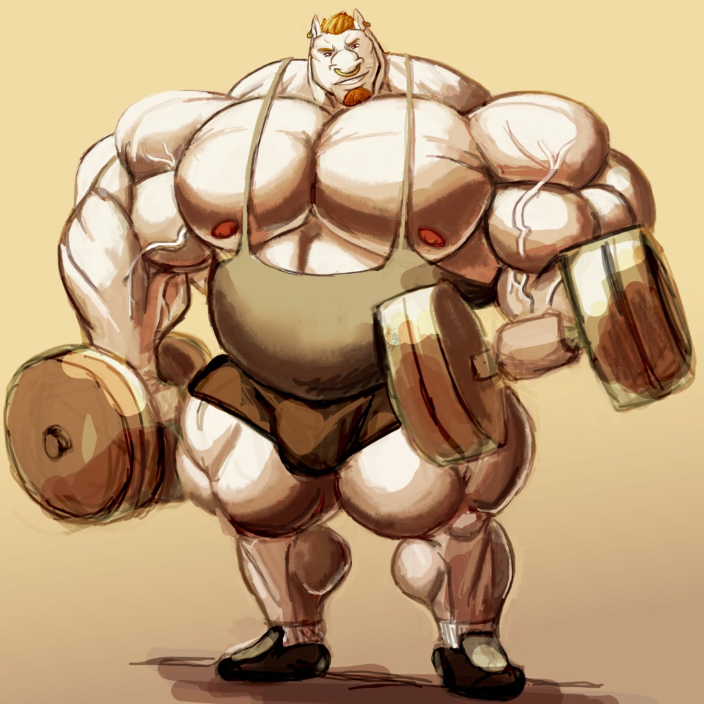 #2990427 - suggestive, artist:silver-stag, bulk biceps, anthro, plantigrade anthro, g4, barbell ...