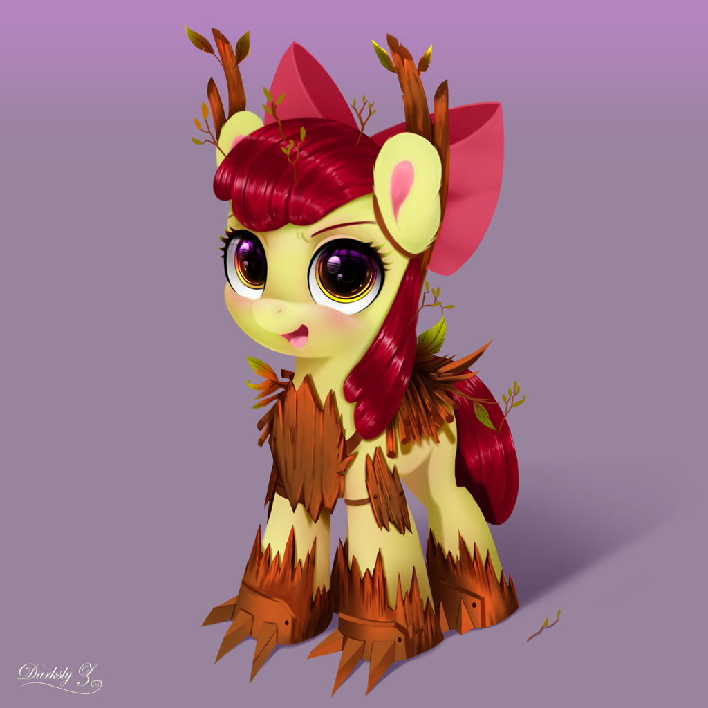 #2990571 - safe, artist:darksly, apple bloom, pony, timber wolf, g4 ...