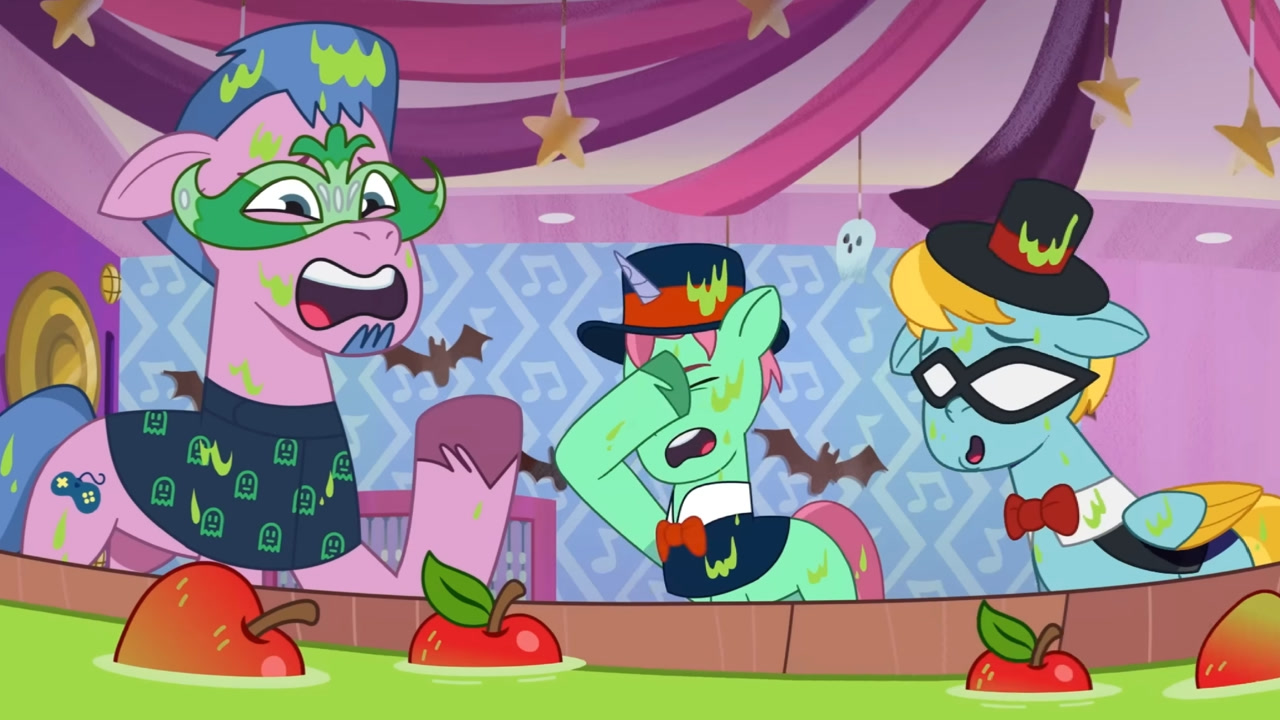 #2979410 - safe, screencap, cherry prancer, emerald saucer, feather clips, earth pony, pegasus ...