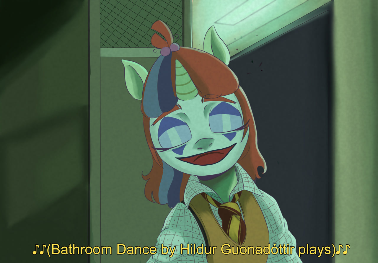 #2993651 - semi-grimdark, artist:elissette_anne, moondancer, unicorn, semi-anthro, clown, dim ...