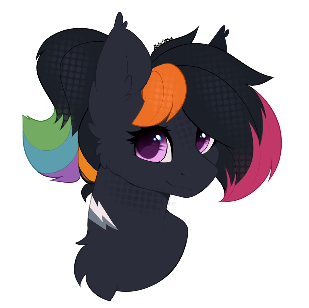 #2993896 - safe, artist:alphadesu, oc, oc only, oc:nacht, bat pony, pony, bat pony oc, bust ...