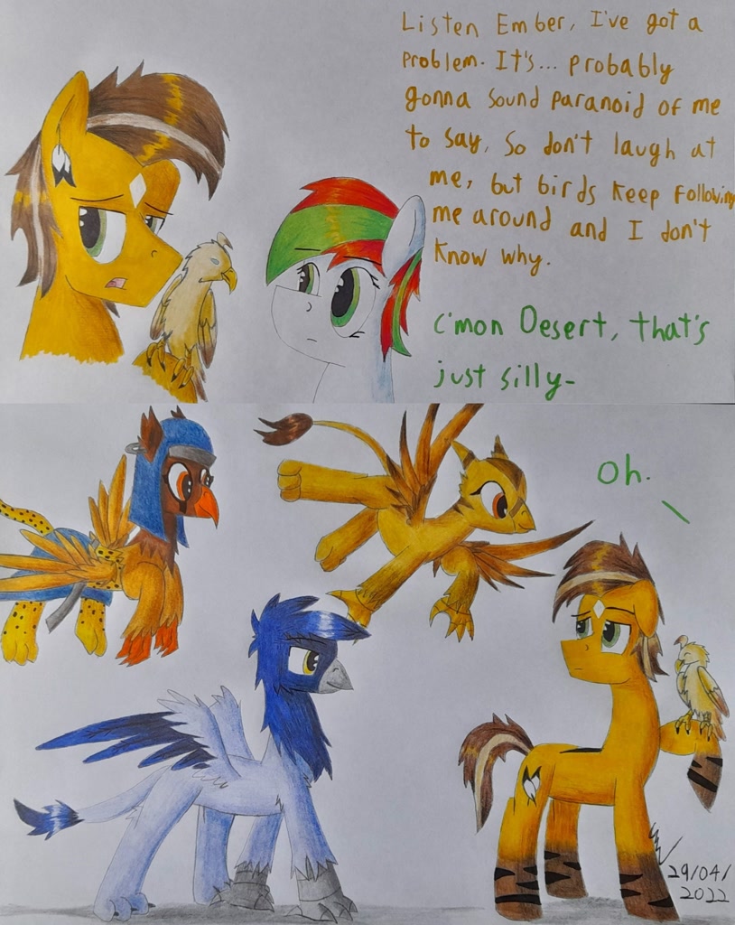 #2995942 - safe, artist:thecrimsonspark, oc, oc:amahte, oc:desert sun, oc:ember sparks, oc:gwen ...