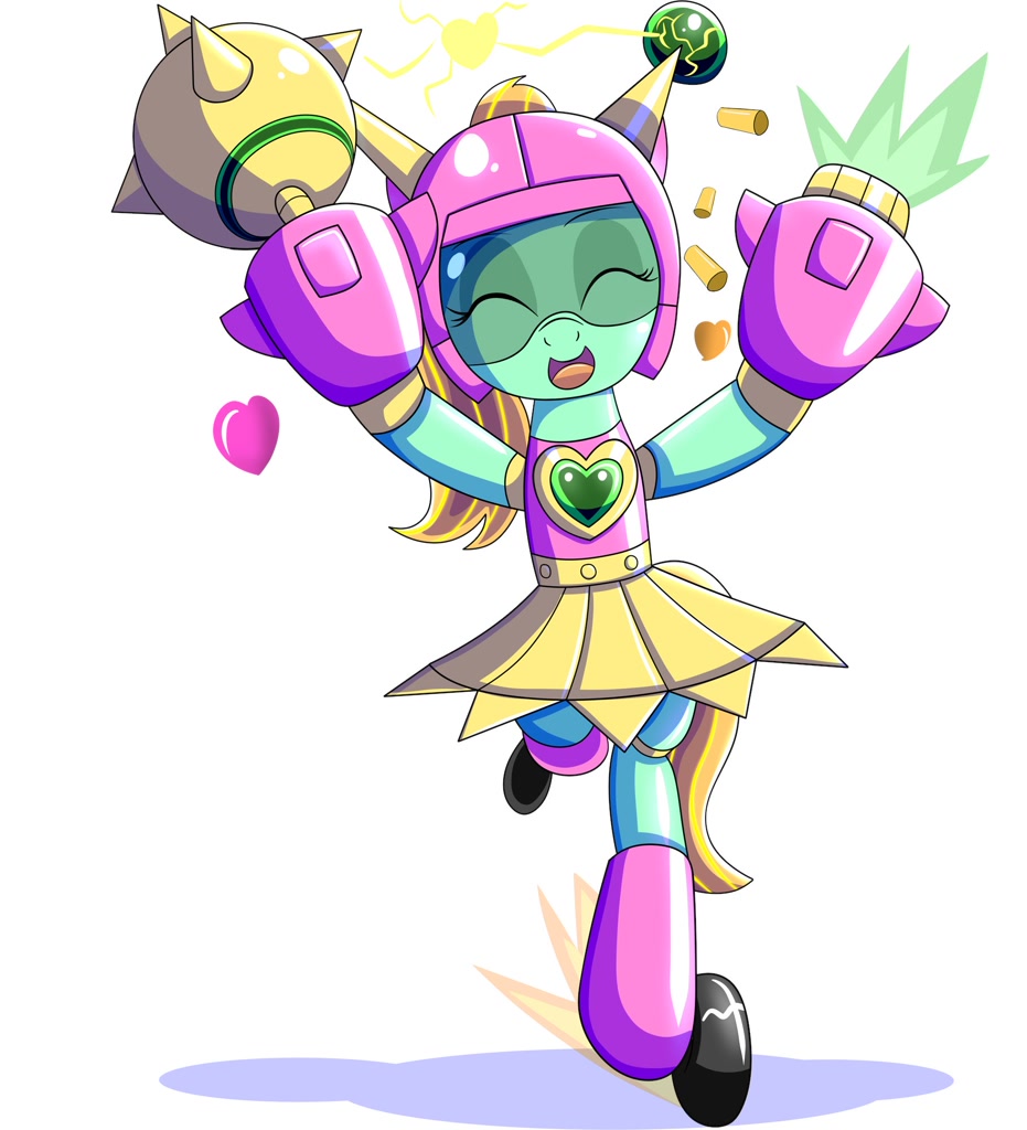 #2997477 - safe, artist:trackheadtherobopony, oc, oc only, oc:goldheart ...