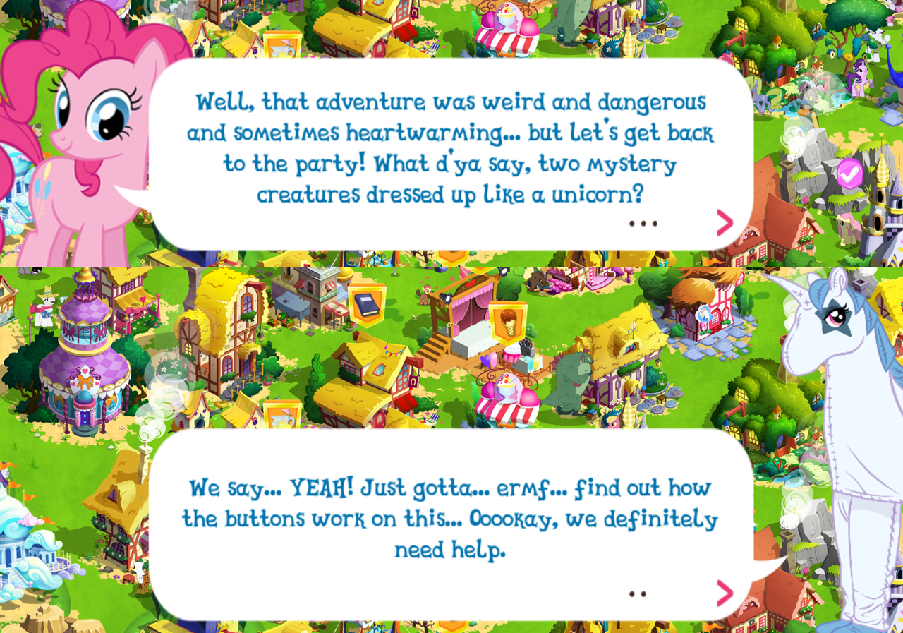 #2997568 - safe, gameloft, dyre, fluttershy, grackle, pinkie pie, earth ...