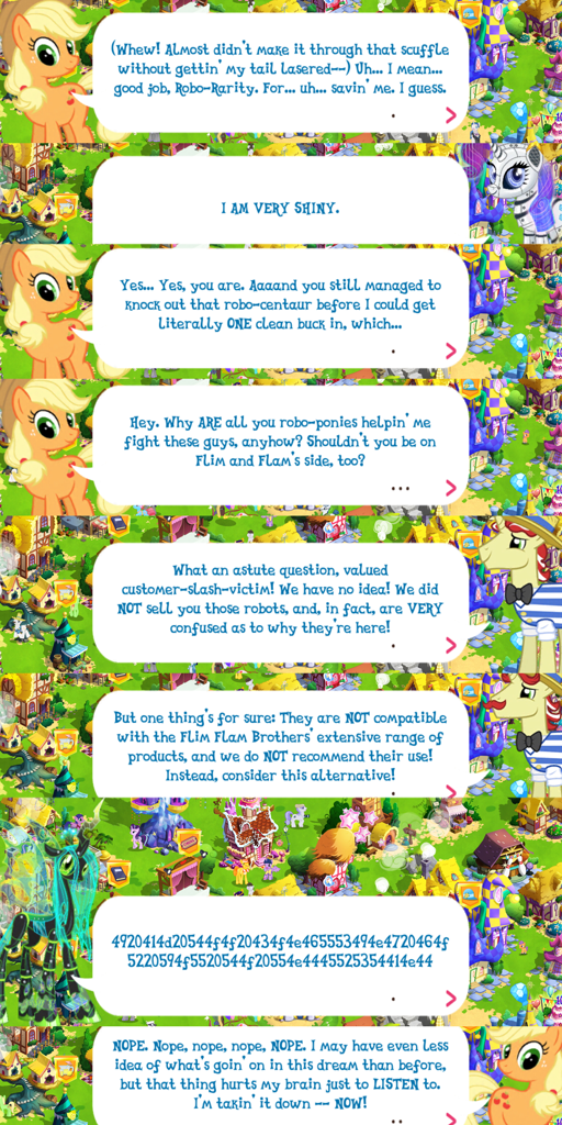 #2979904 - safe, gameloft, applejack, flam, flim, queen chrysalis ...