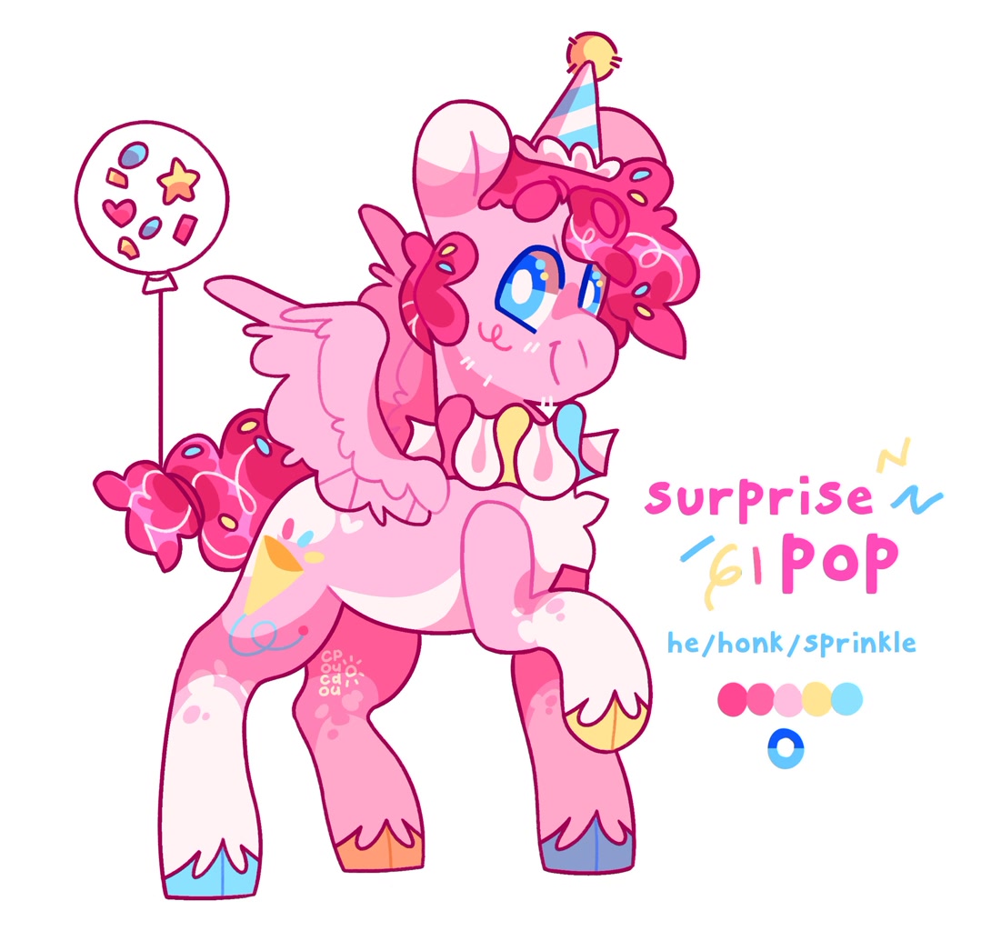 #2980057 - safe, artist:cocopudu, pinkie pie, oc, oc only, oc:surprise ...
