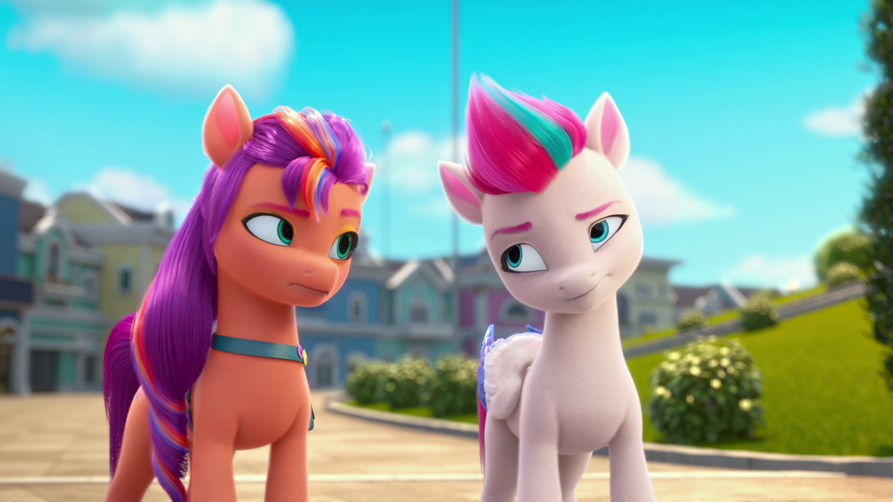 #2980096 - safe, screencap, sunny starscout, zipp storm, earth pony, pegasus, pony, g5, growing ...