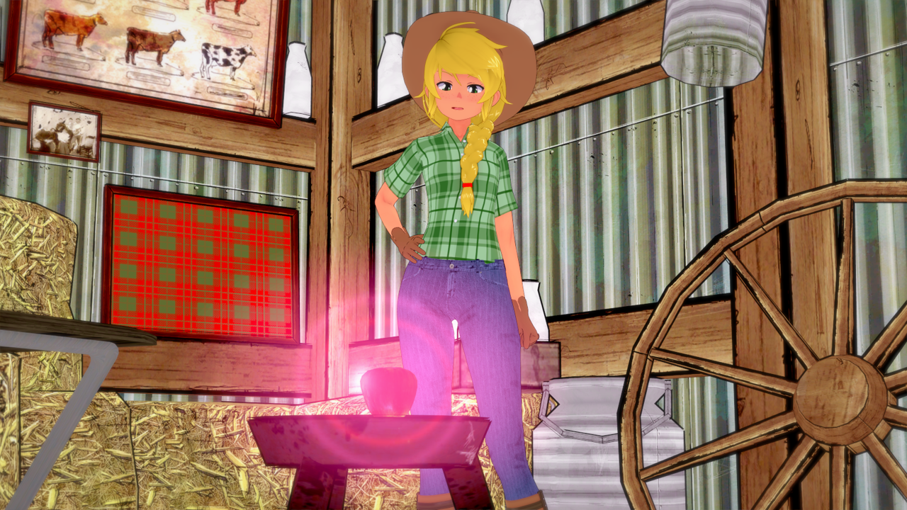 #2997810 - safe, artist:samaster, applejack, human, g4, 3d, apple ...