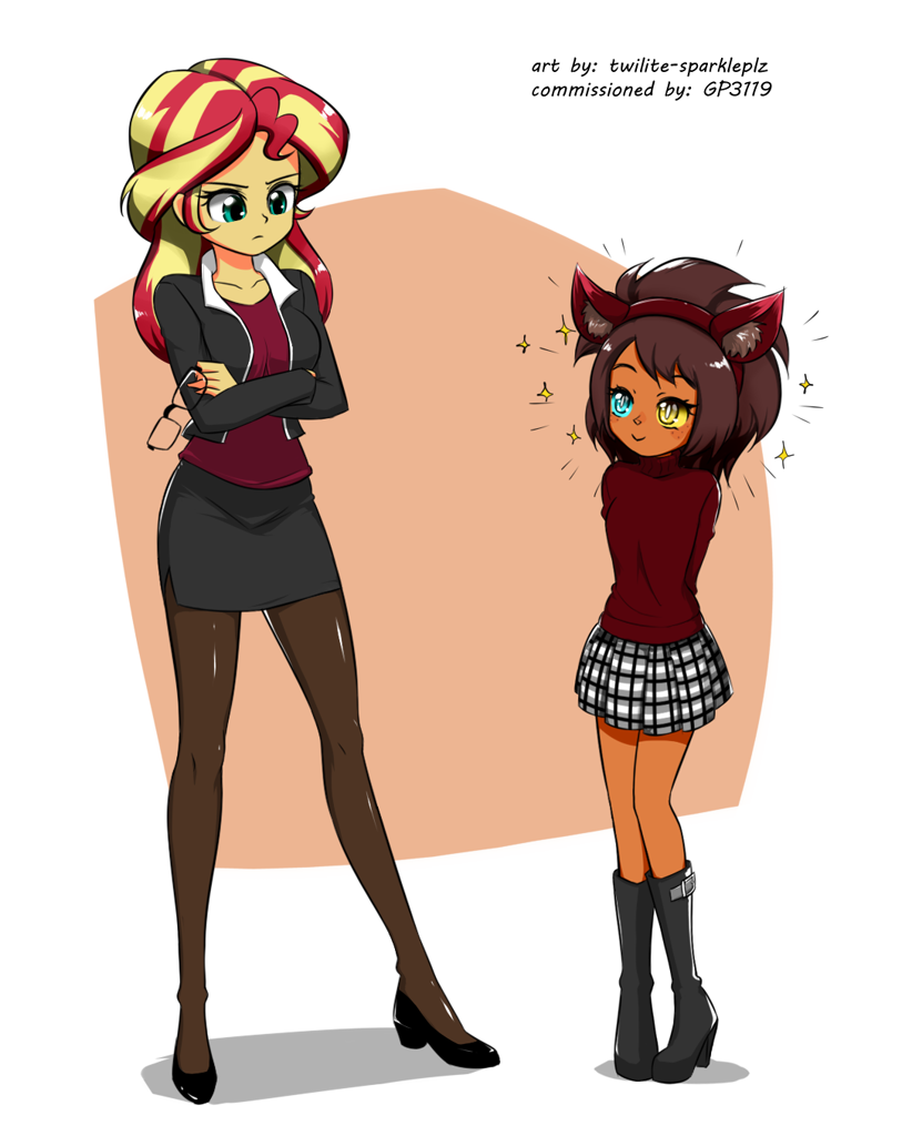 #2997907 - safe, artist:twilite-sparkleplz, sunset shimmer, human, equestria girls, g4, catra ...