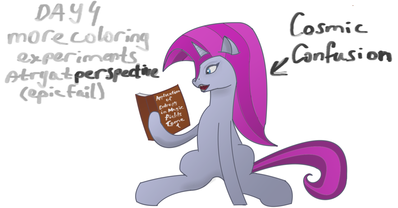#2981064 - safe, oc, oc:cosmic confusion, pony, unicorn, book, fangs ...