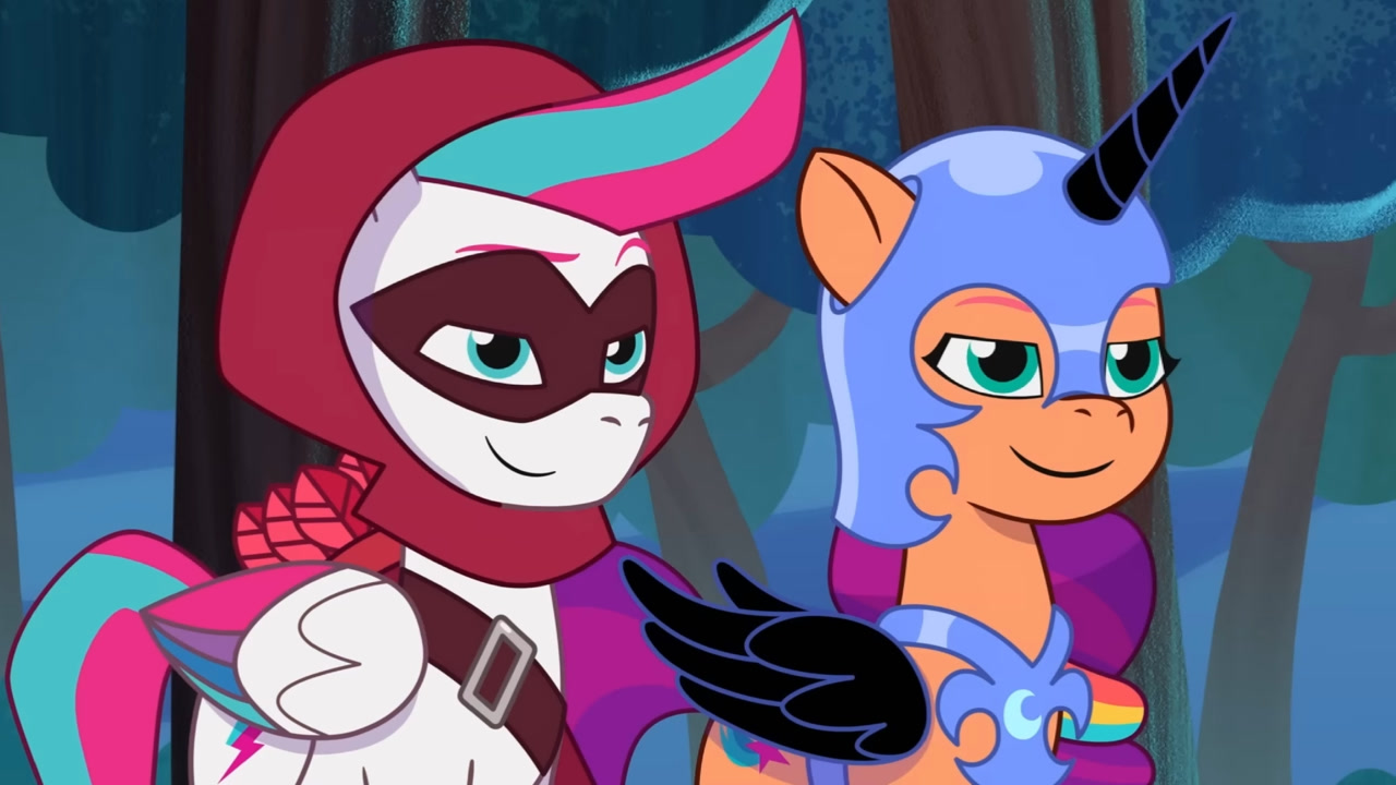 #2981607 - safe, screencap, nightmare moon, sunny starscout, zipp storm ...