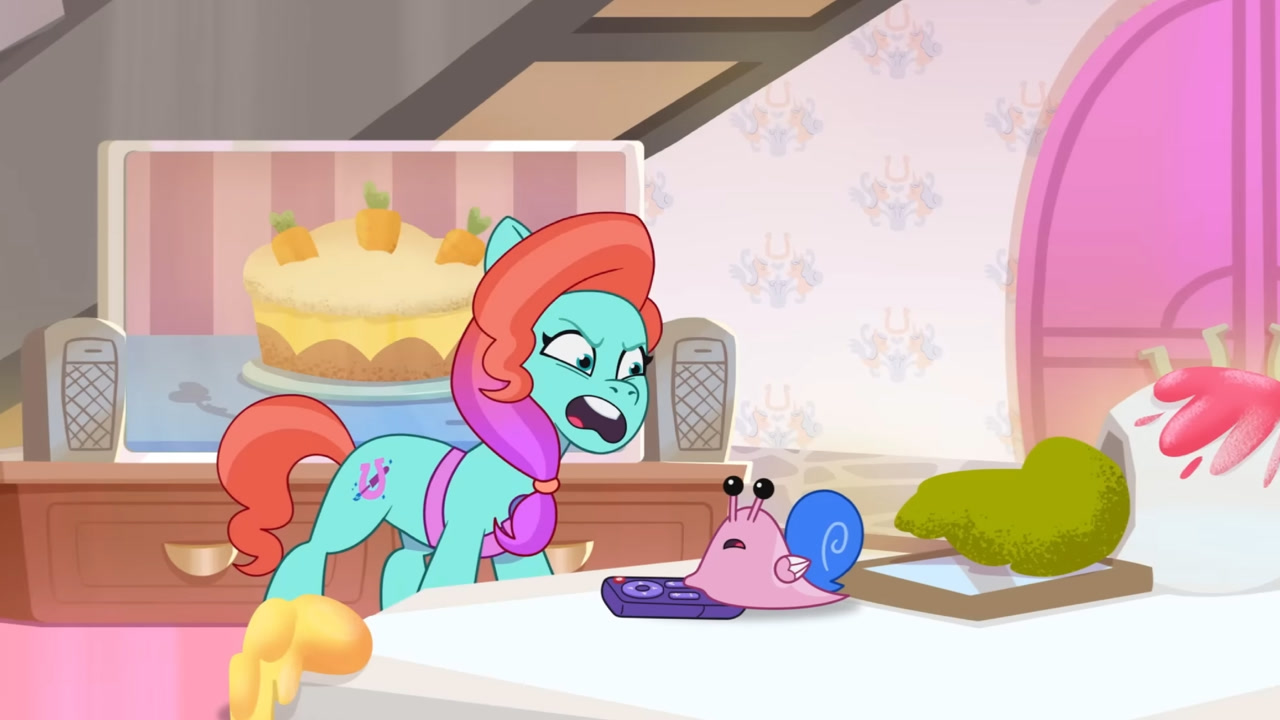 #2983618 - safe, screencap, jazz hooves, earth pony, pegasnail, pony, snail, baby critters, g5 ...