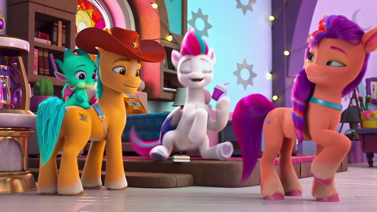 #2983707 - safe, screencap, hitch trailblazer, sparky sparkeroni, sunny starscout, zipp storm ...