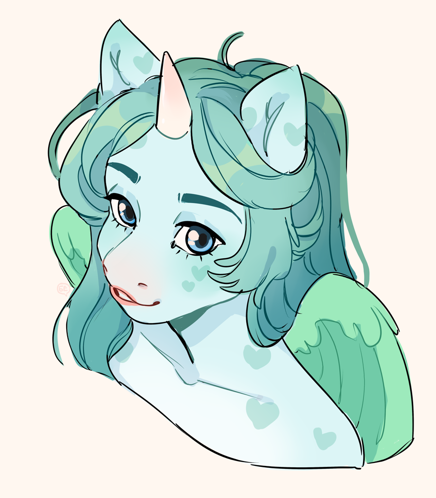 #2984304 - safe, artist:pandachenn, oc, alicorn, pony, bust, portrait ...