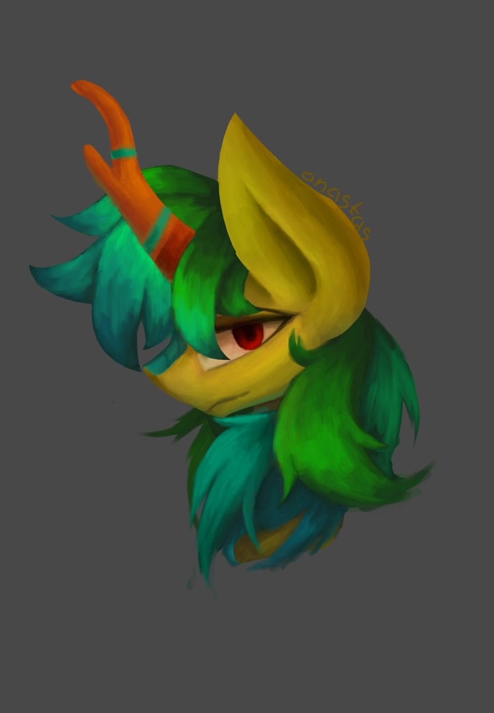 #2984332 - safe, artist:anastas, oc, oc only, kirin, bust, gradient ...