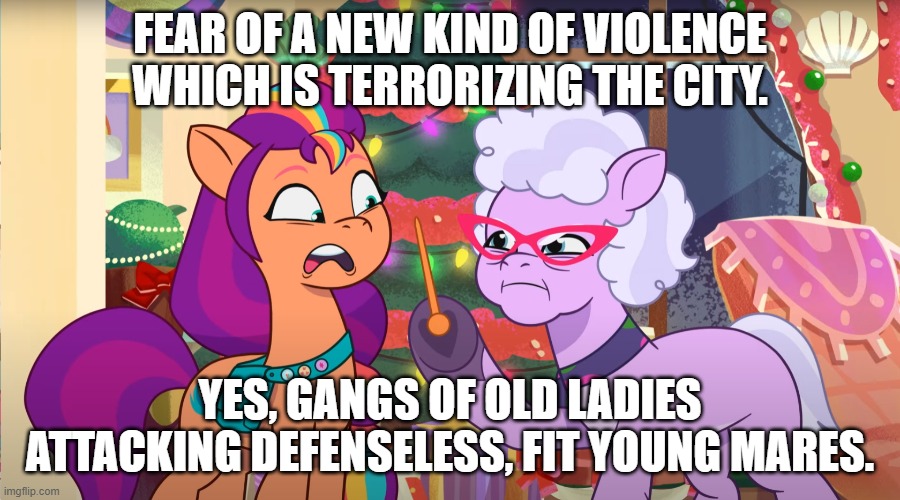 #2998722 - safe, edit, screencap, grandma figgy, sunny starscout, earth ...