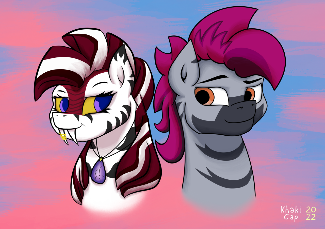 #2998964 - safe, artist:khaki-cap, oc, oc only, oc:zahara, oc:zjin, oc ...