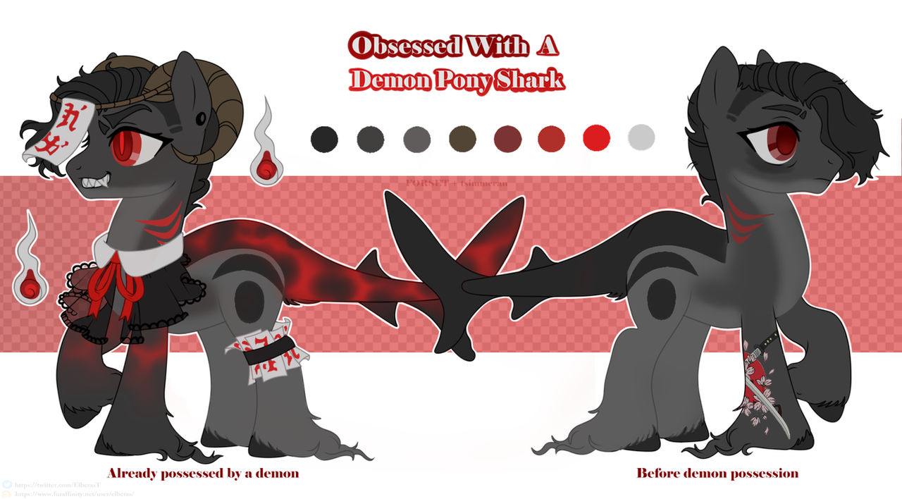 #3005273 - safe, artist:elberas, oc, oc only, demon, demon pony ...