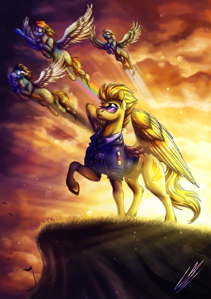 3005469 Safe Artist Lupiarts Fleetfoot Rainbow Dash Soarin
