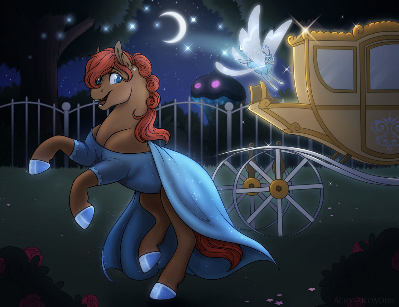 #3005693 - safe, artist:acry-artwork, oc, oc only, oc:cinder star, breezie, earth pony, pony ...