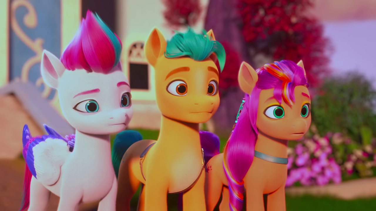 #3006801 - safe, screencap, hitch trailblazer, sunny starscout, zipp storm, earth pony, pegasus ...