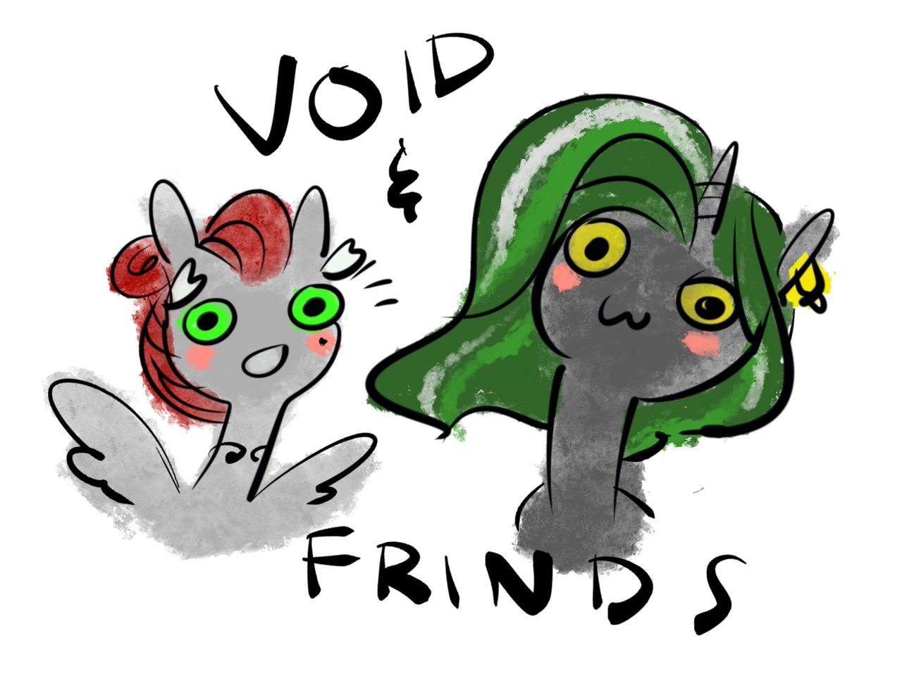 #3008523 - safe, artist:opalacorn, oc, oc only, oc:void, pegasus, pony, unicorn, :3, blush ...