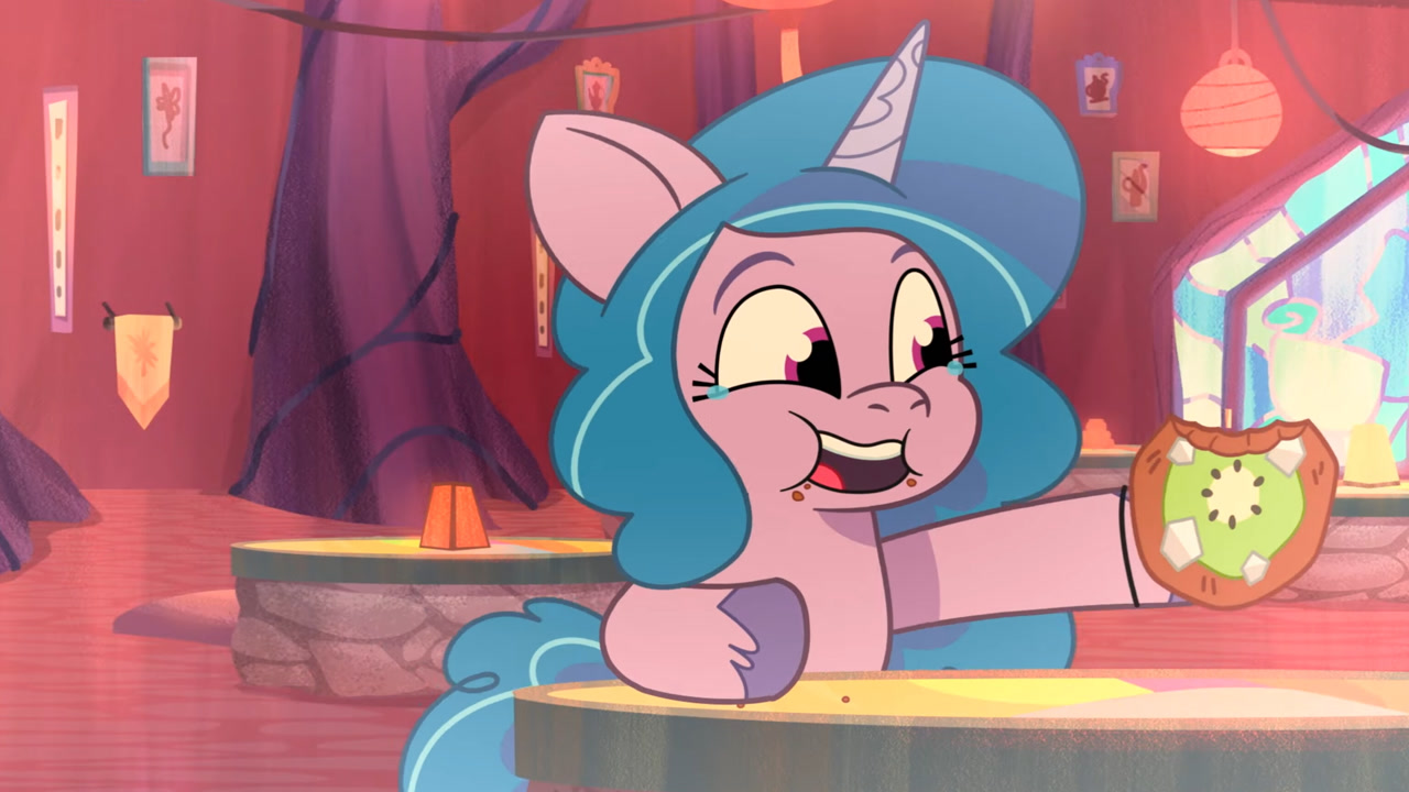 #2999450 - safe, screencap, izzy moonbow, pony, unicorn, foal food, g5 ...