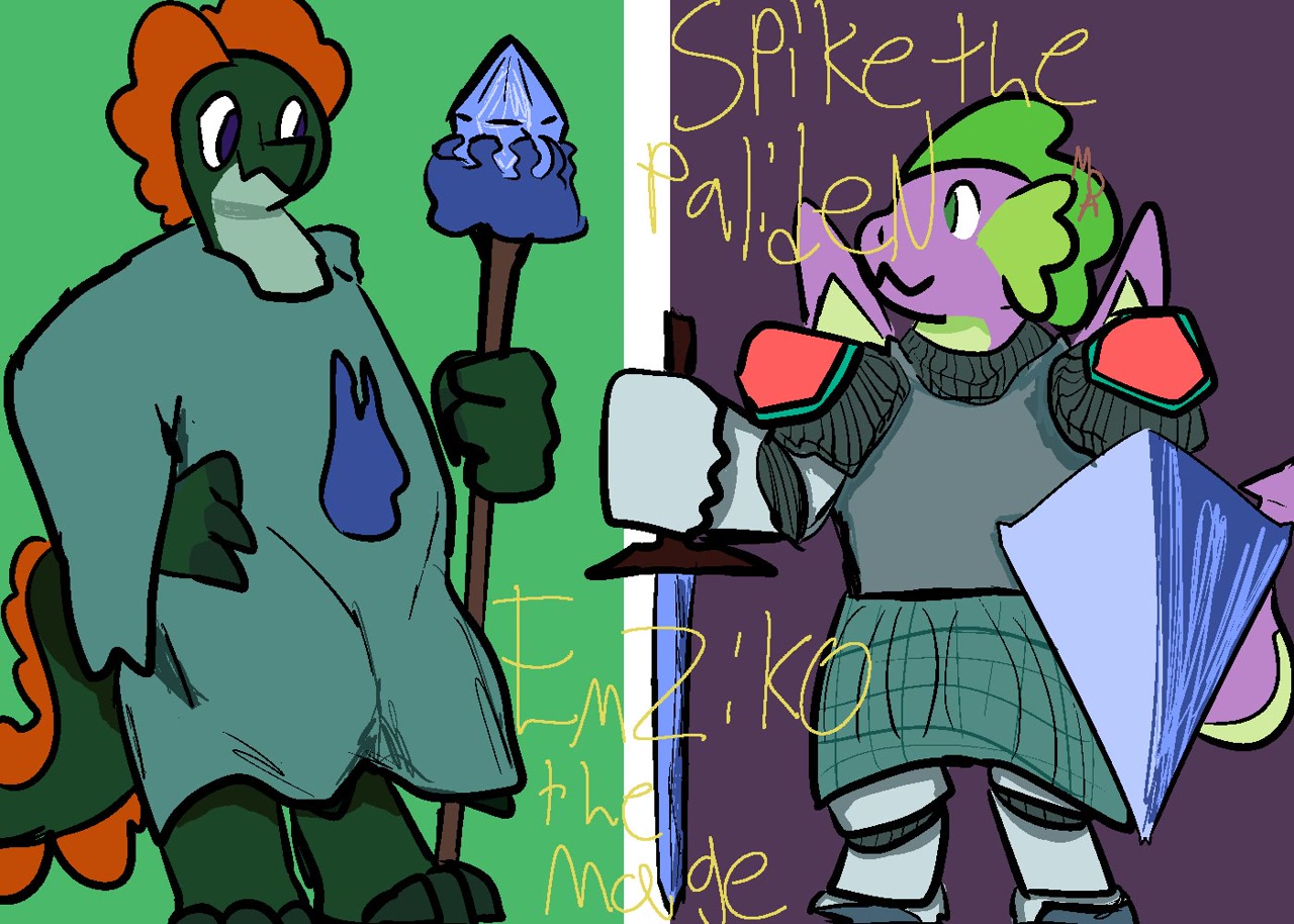 #2999590 - safe, artist:mixdoingart, spike, oc, oc:emziko, dragon, g4 ...