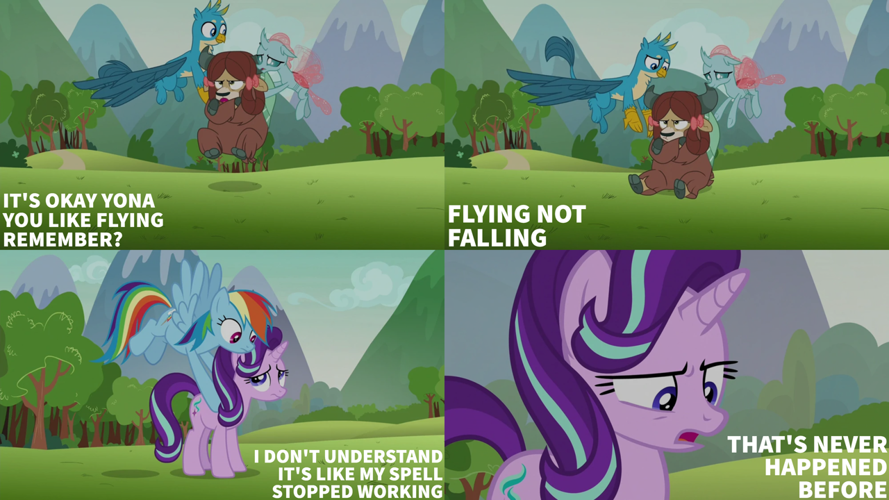 #3010842 - safe, edit, edited screencap, editor:quoterific, screencap, gallus, ocellus, rainbow ...