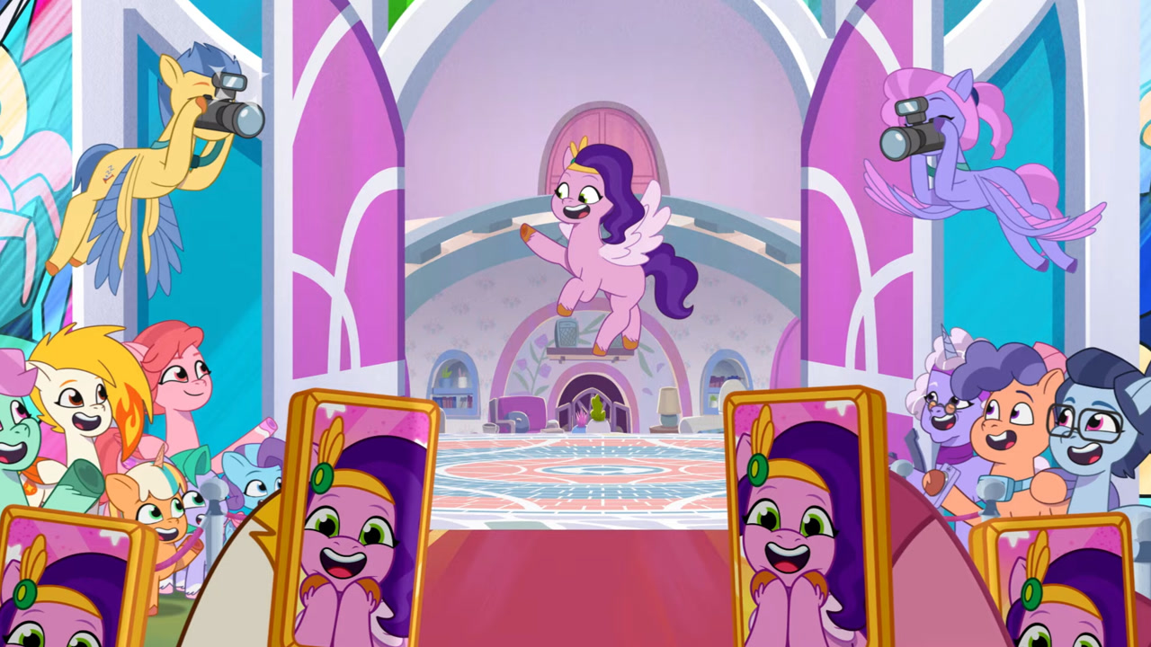 #3011931 - safe, screencap, berries (g5), elderberry blossom, flare (g5), glory (g5), lemon gear ...