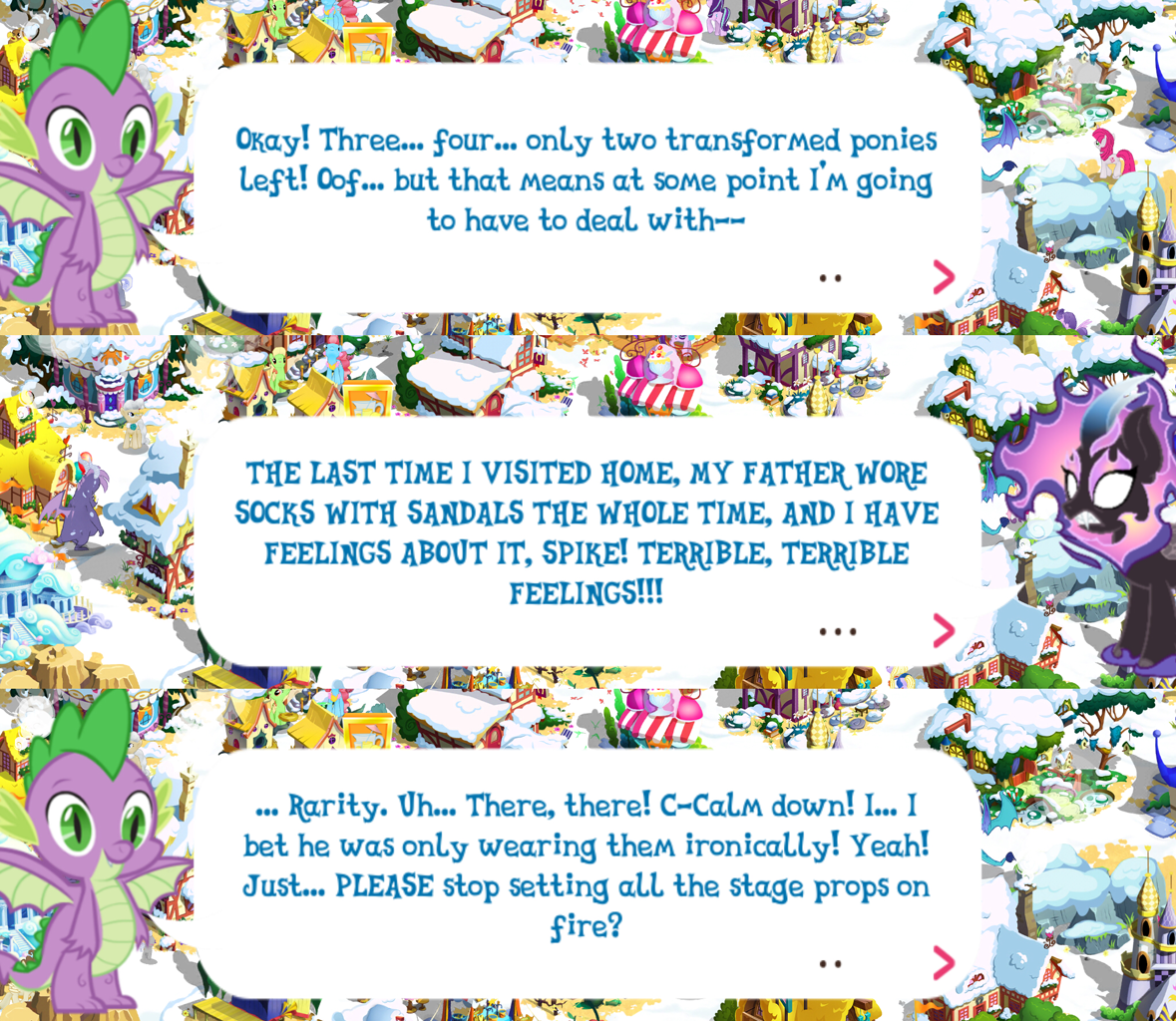 #3014679 - safe, gameloft, rarity, spike, dragon, kirin, nirik, g4, my little pony: magic ...