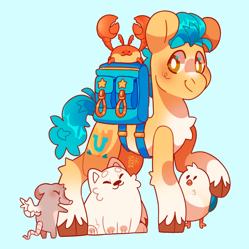 #3016421 - safe, artist:cocopudu, gameloft, cloudpuff, hitch ...