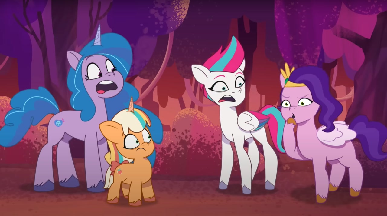 #3016445 - safe, screencap, izzy moonbow, peach fizz, pipp petals, zipp storm, earth pony ...