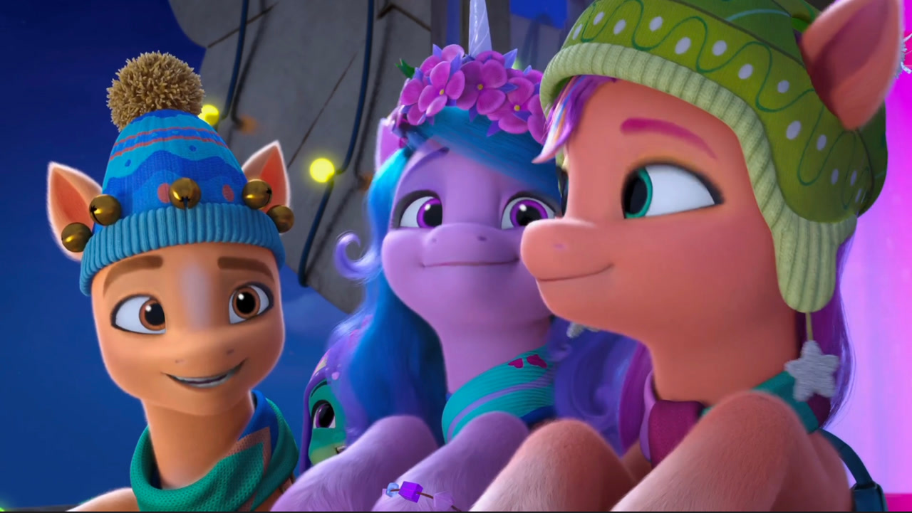 #2999912 - safe, screencap, hitch trailblazer, izzy moonbow, sparky ...