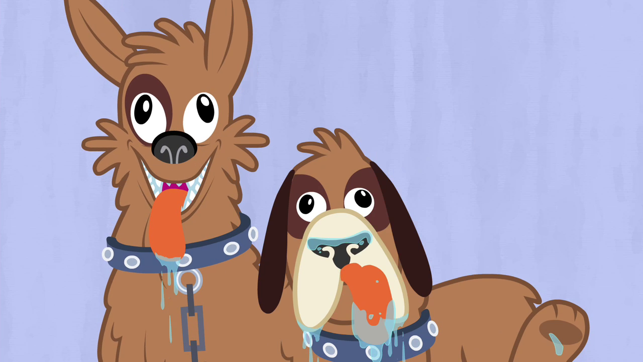 #3016883 - safe, screencap, orthros, dog, g4, trade ya, blue background ...