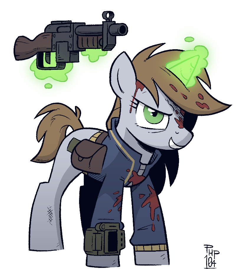 #3017330 - semi-grimdark, artist:php104, oc, oc only, oc:littlepip, pony, unicorn, fallout ...