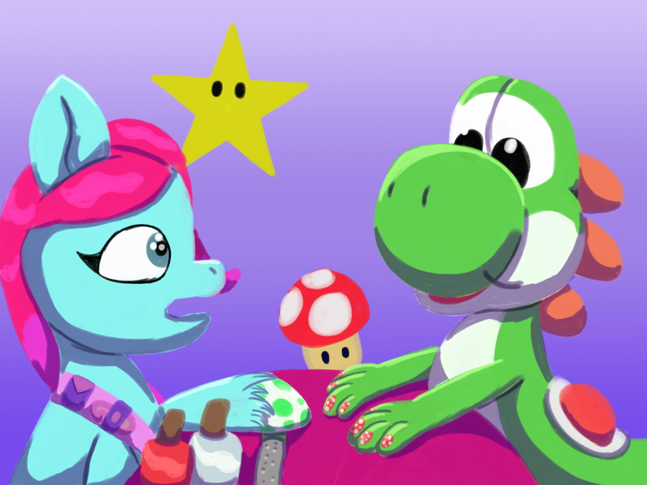 #3017347 - safe, artist:php176, jazz hooves, earth pony, pony, yoshi ...