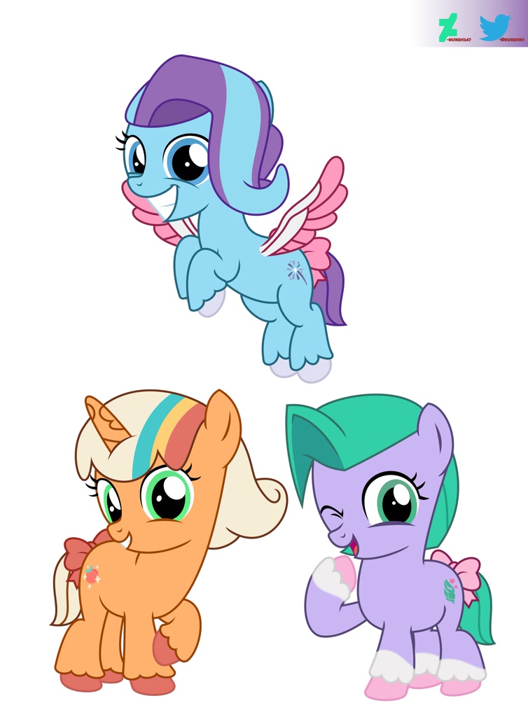 #3000491 - safe, artist:kuren247, glory (g5), peach fizz, seashell (g5), earth pony, pegasus ...